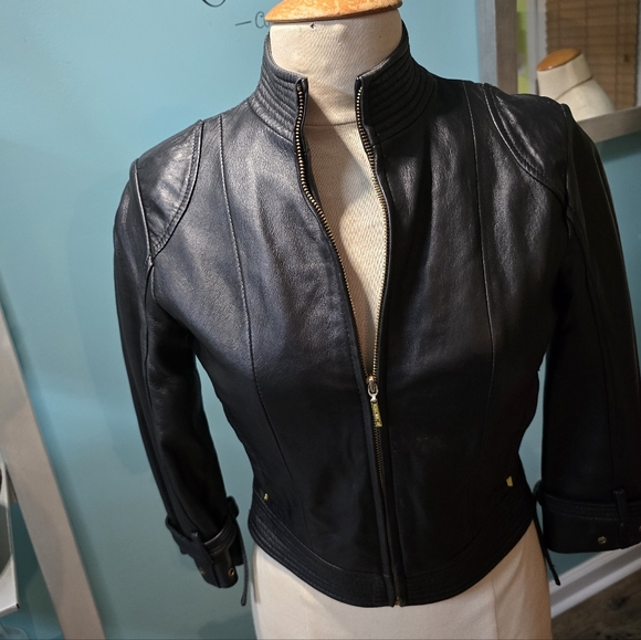 Arden B | Jackets & Coats | Arden B Black Formfit Moto Leather Jacket ...